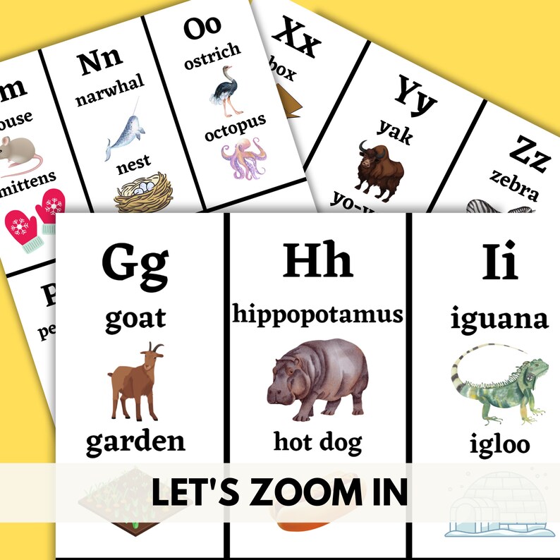 Printable Alphabet/abc Names and Sounds Posters & Flashcards - Etsy
