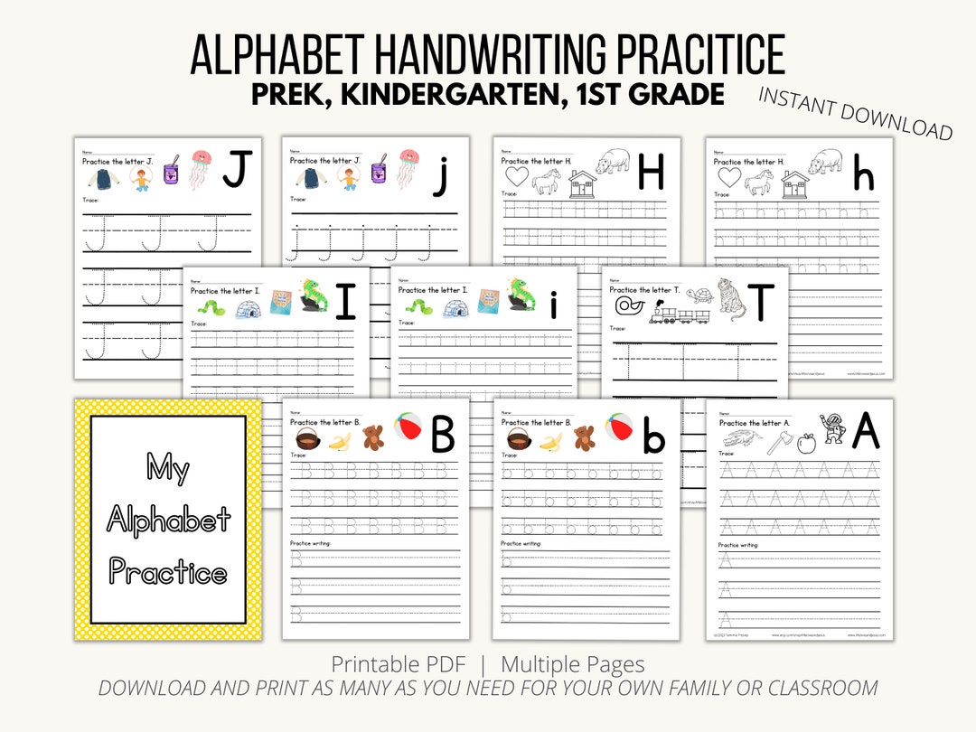 Printable Alphabet Handwriting Practice ABC Printing Practice Learning ...