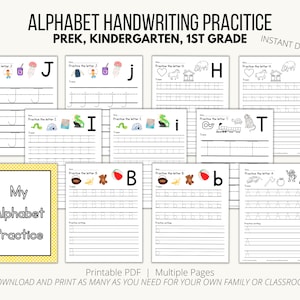 Printable Alphabet Handwriting Practice ABC Printing Practice Learning ...