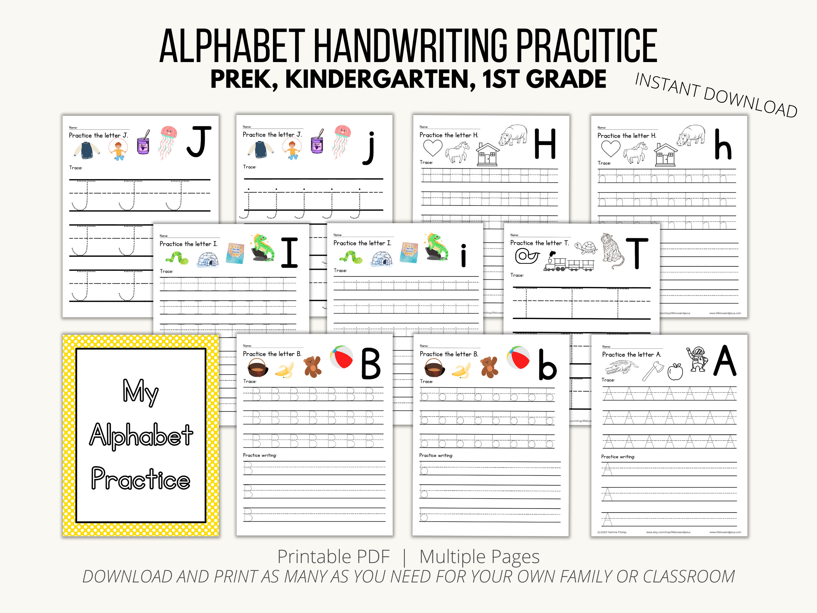 Printable Alphabet Handwriting Practice ABC Printing Practice Learning ...