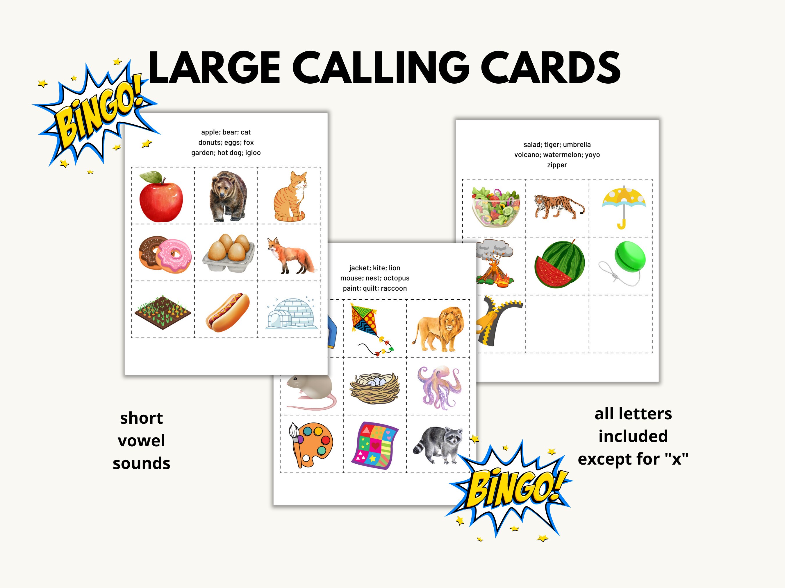 Printable Letter Sound BINGO Game Matching Sounds to Pictures Learning ...