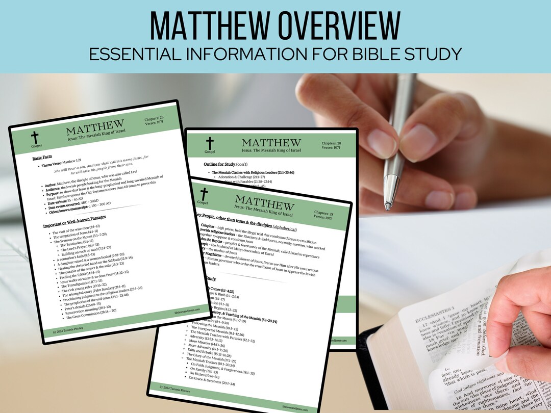 Matthew Bible Study Guide New Testament Gospel Resource Book Overviews ...