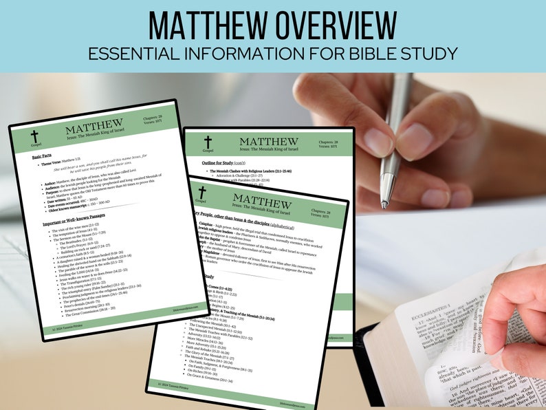 Matthew Bible Study Guide New Testament Gospel Resource Book Overviews ...