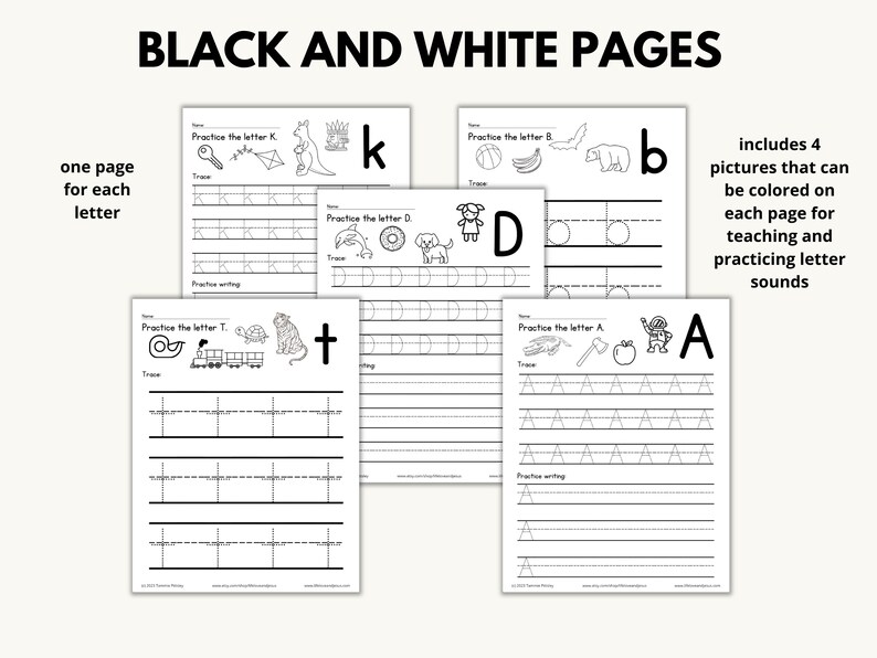 Printable Alphabet Handwriting Practice ABC Printing Practice Learning ...