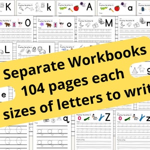 Alphabet Handwriting Practice ABC Printing Learning Letter Shapes Early ...