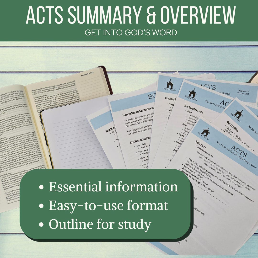 Acts Bible Study Guide New Testament Bible Resource Bible Book Overview ...