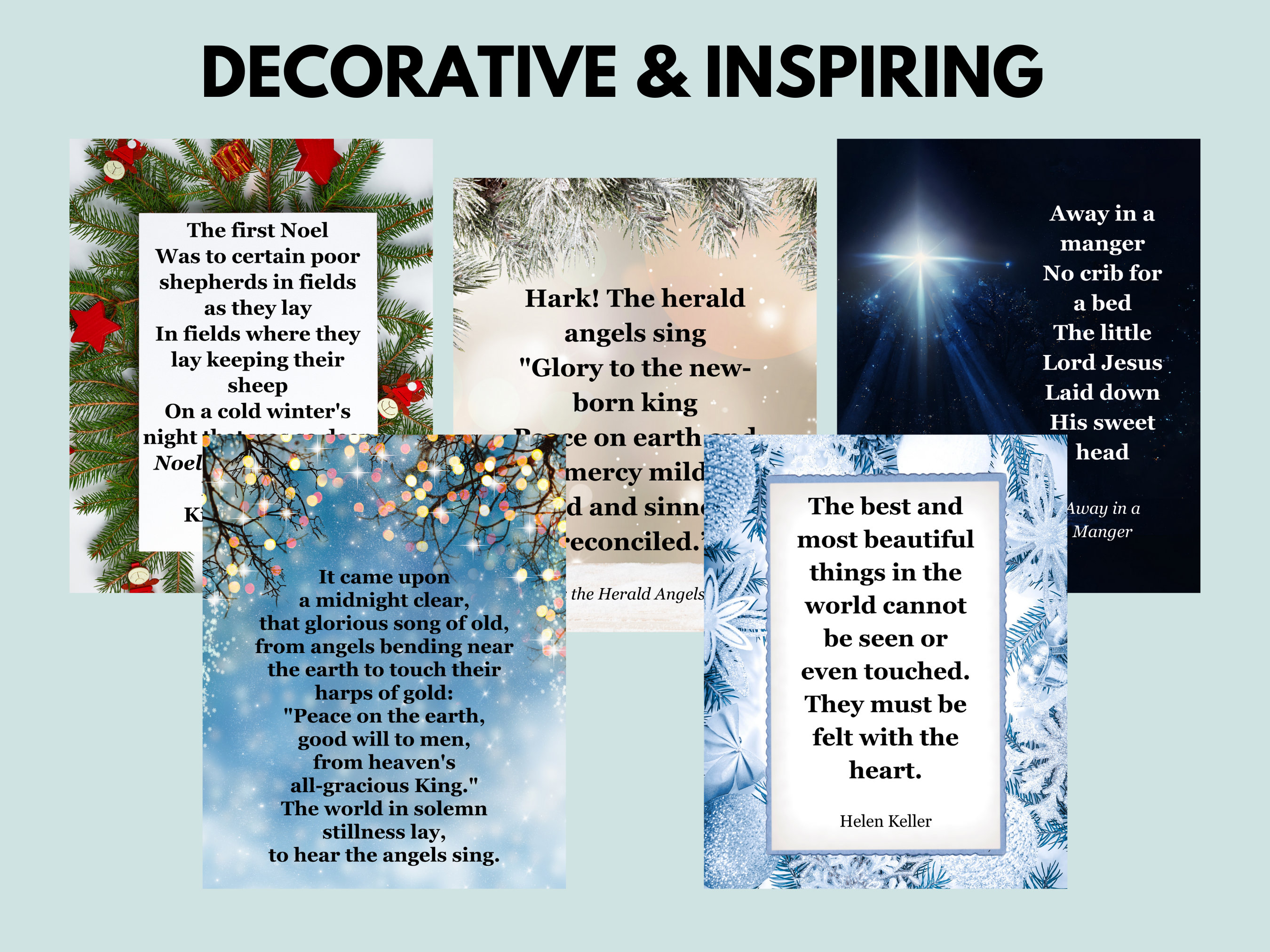 Printable Christmas Religious Posters & Signs Bible Verses - Etsy