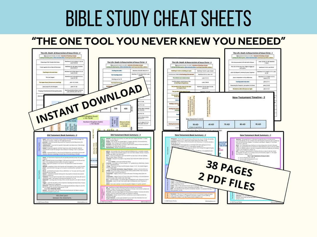 Bible Study Cheat Sheets New Testament Overview Old Testament Overview ...
