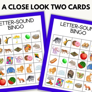 Printable Letter Sound BINGO Game Matching Sounds to Pictures Learning ...