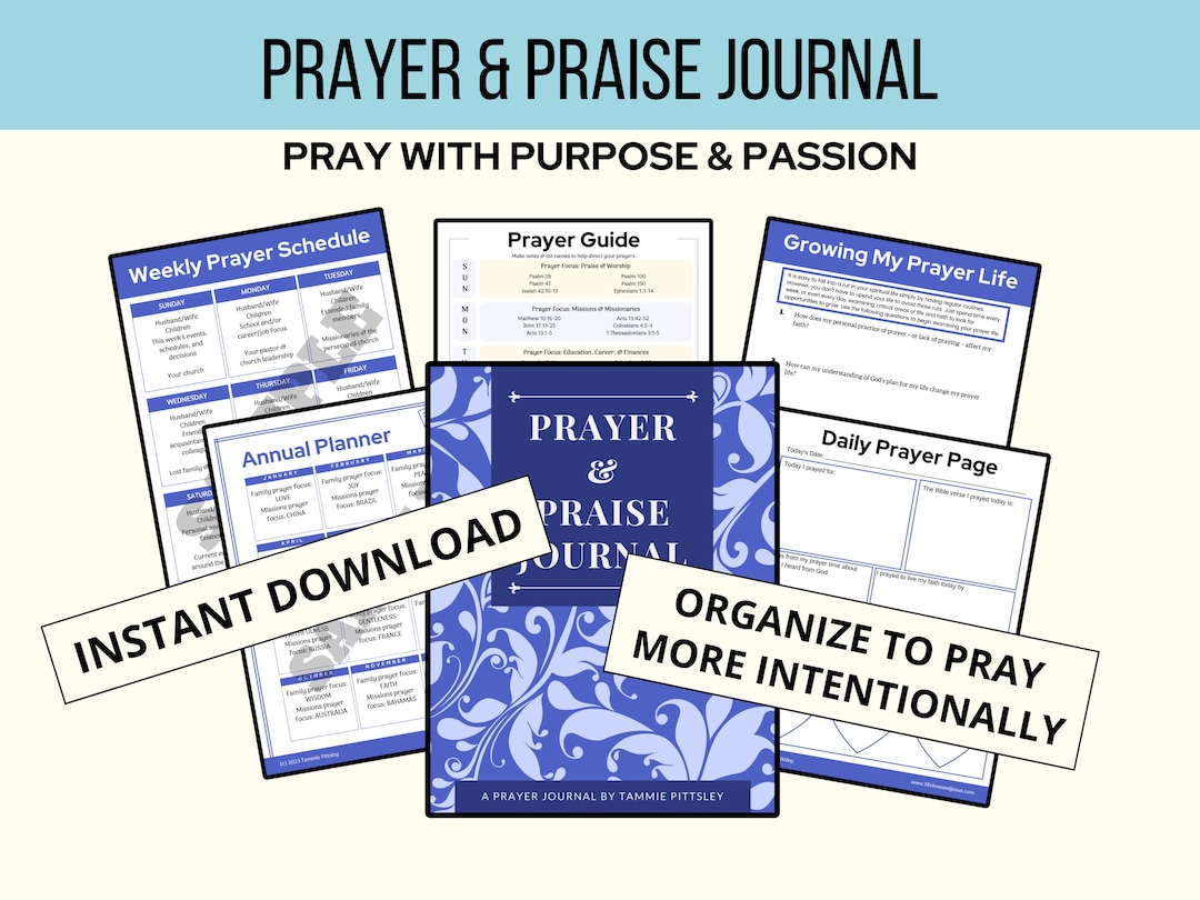 Prayer and Praise Journal; Prayer Journal; Prayer Schedule; Prayer ...