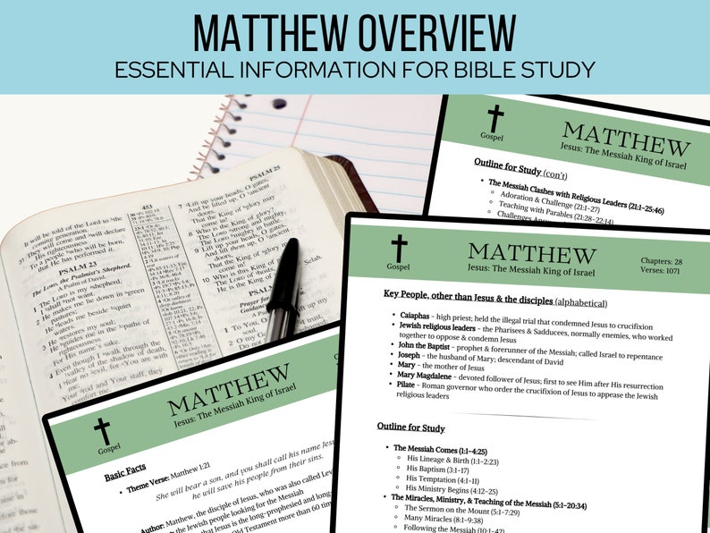 Matthew Bible Study Guide New Testament Gospel Resource Book Overviews ...