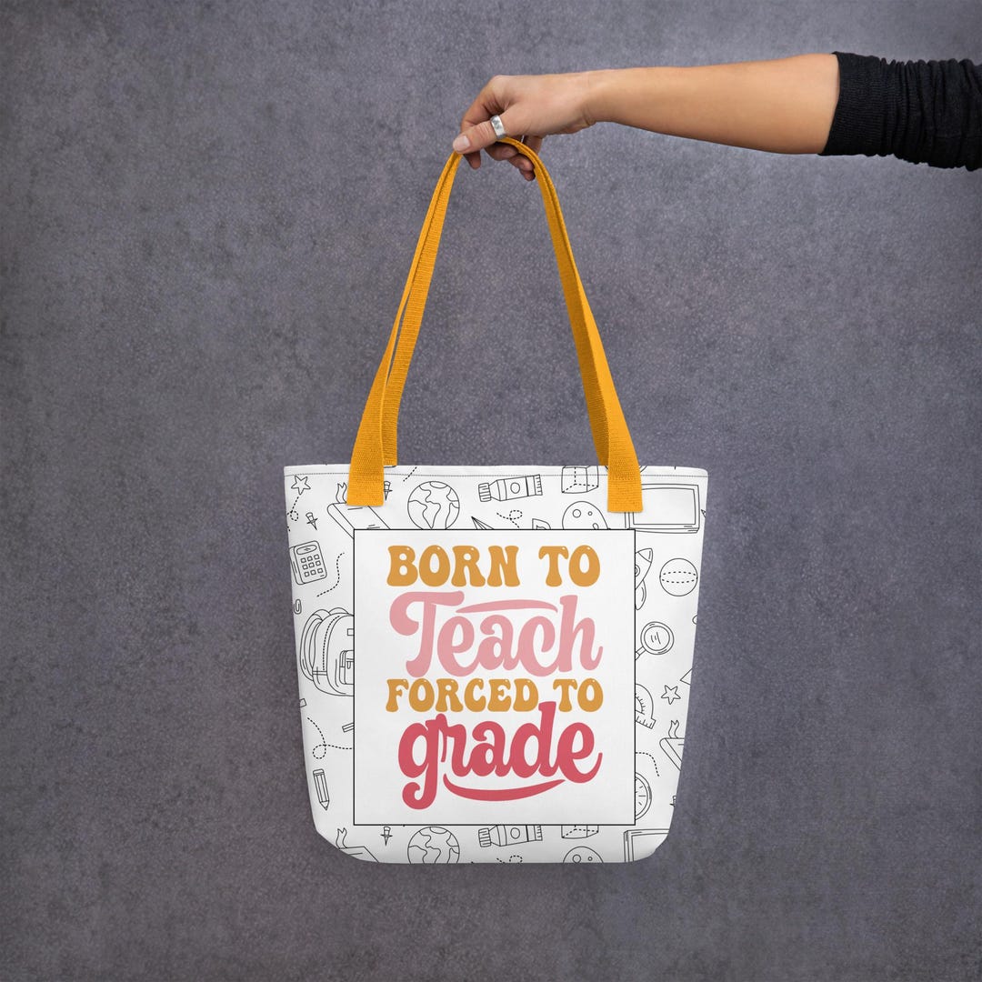 Teacher Appreciation Gift Tote Bag Retro Born to Teach Bags Gifts for ...