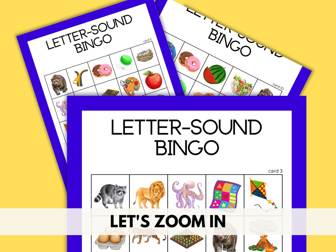 Printable Letter Sound BINGO Game Matching Sounds to - Etsy