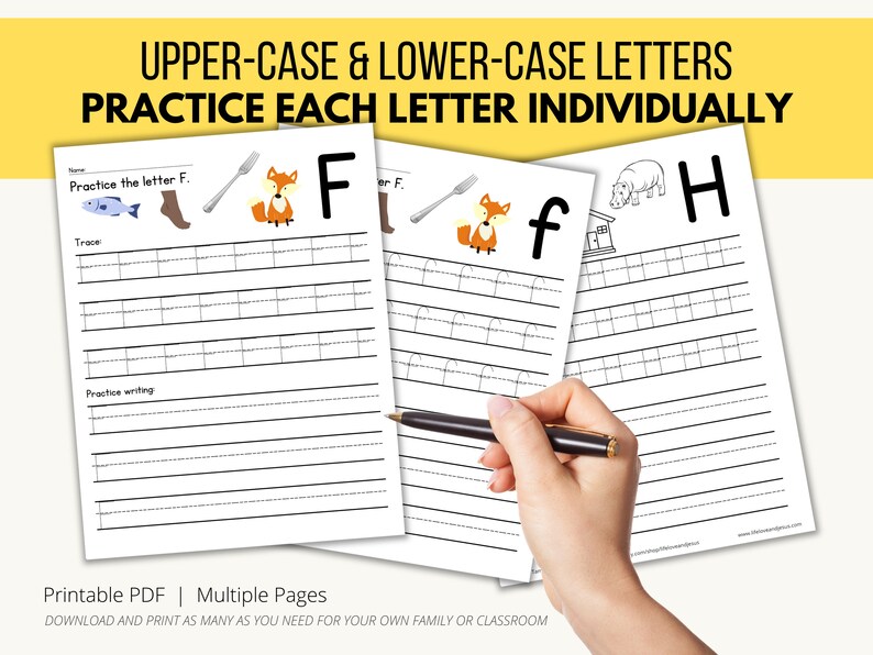 Printable Alphabet Handwriting Practice ABC Printing Practice Learning ...