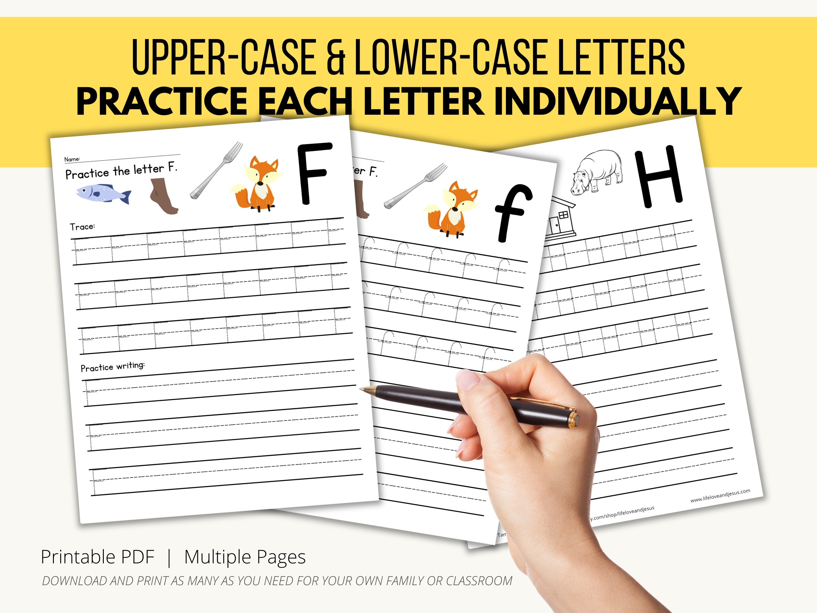 Printable Alphabet Handwriting Practice ABC Printing Practice Learning ...