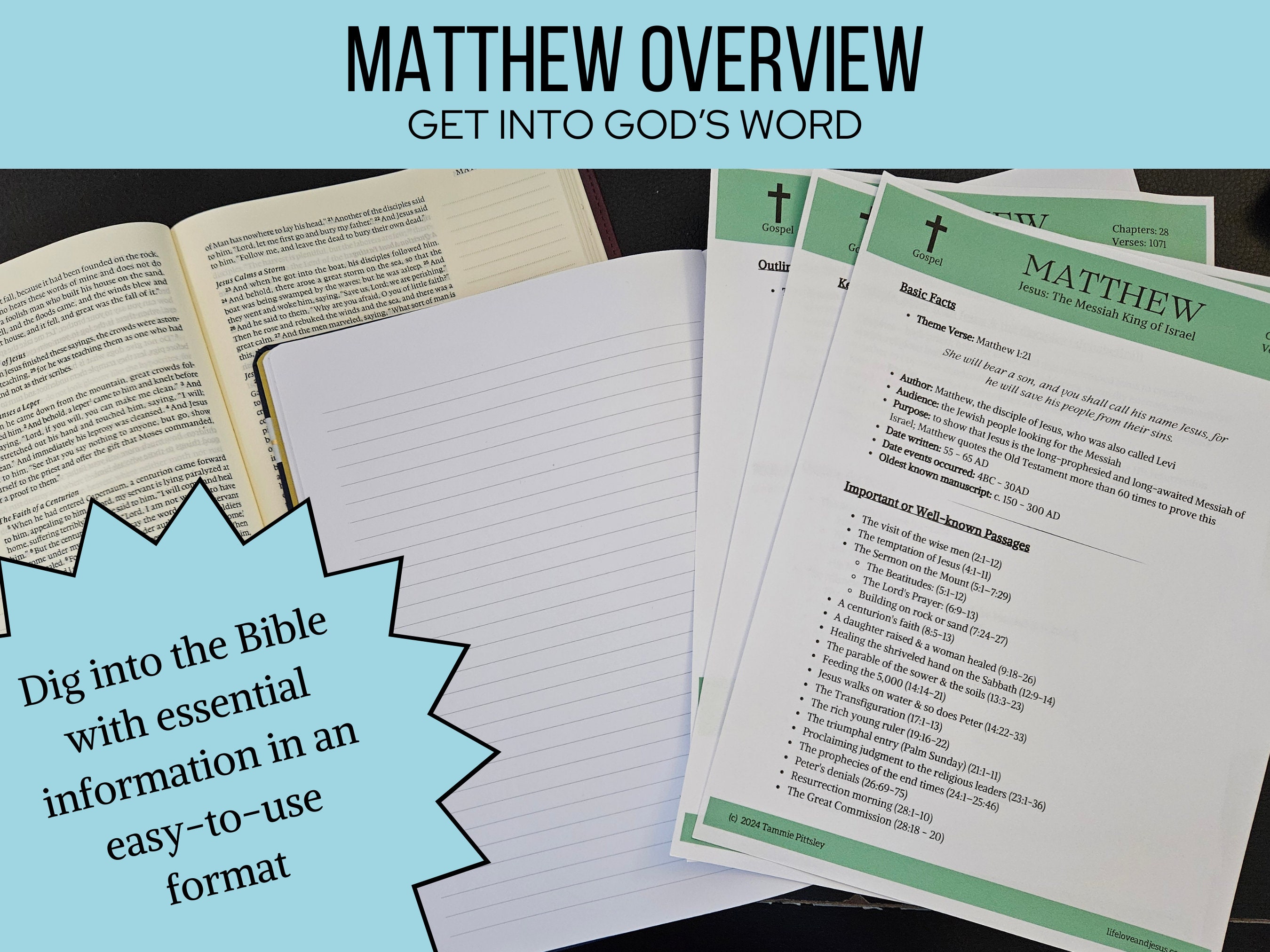 Matthew Bible Study Guide New Testament Gospel Resource Book Overviews ...