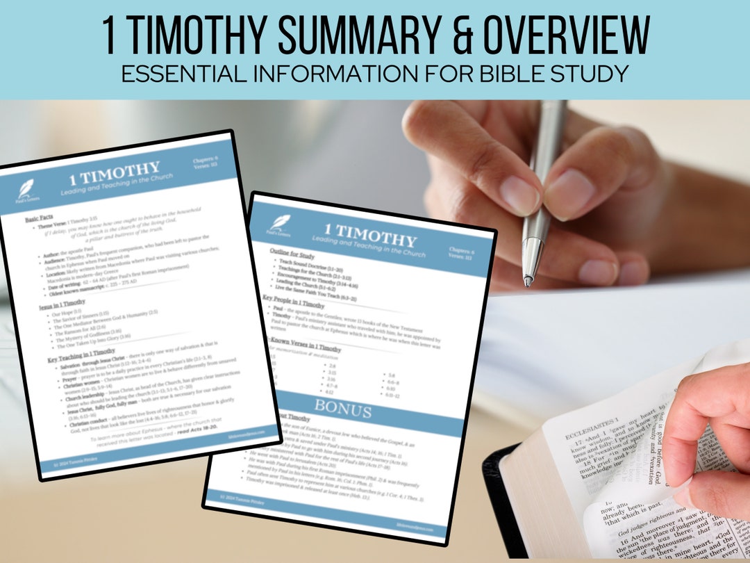 1 Timothy Bible Study Guide New Testament Bible Study Resource Bible ...
