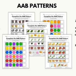 Printable Patterns Worksheets Math Early Math Skills Kindergarten First ...