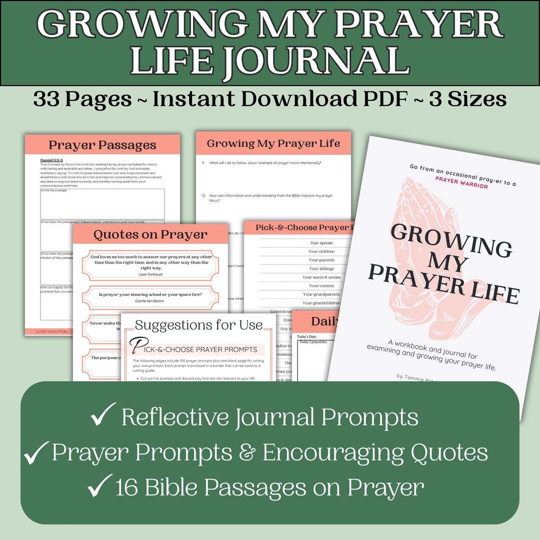 Prayer Life Journal Prayer Bible Study Workbook Christian Prayer ...