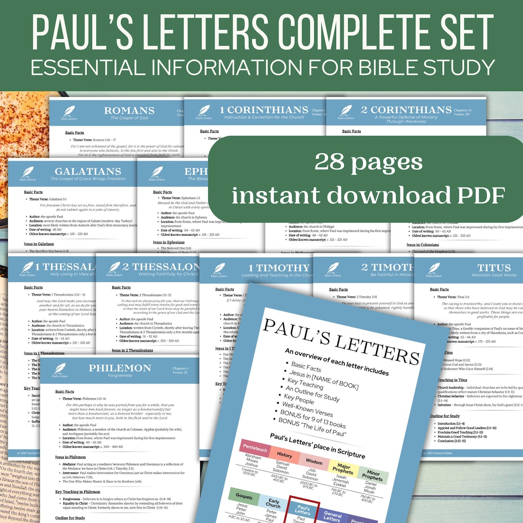 Paul’s Letters Bible Study Beginner Bible Study Paul’s Epistles Book ...