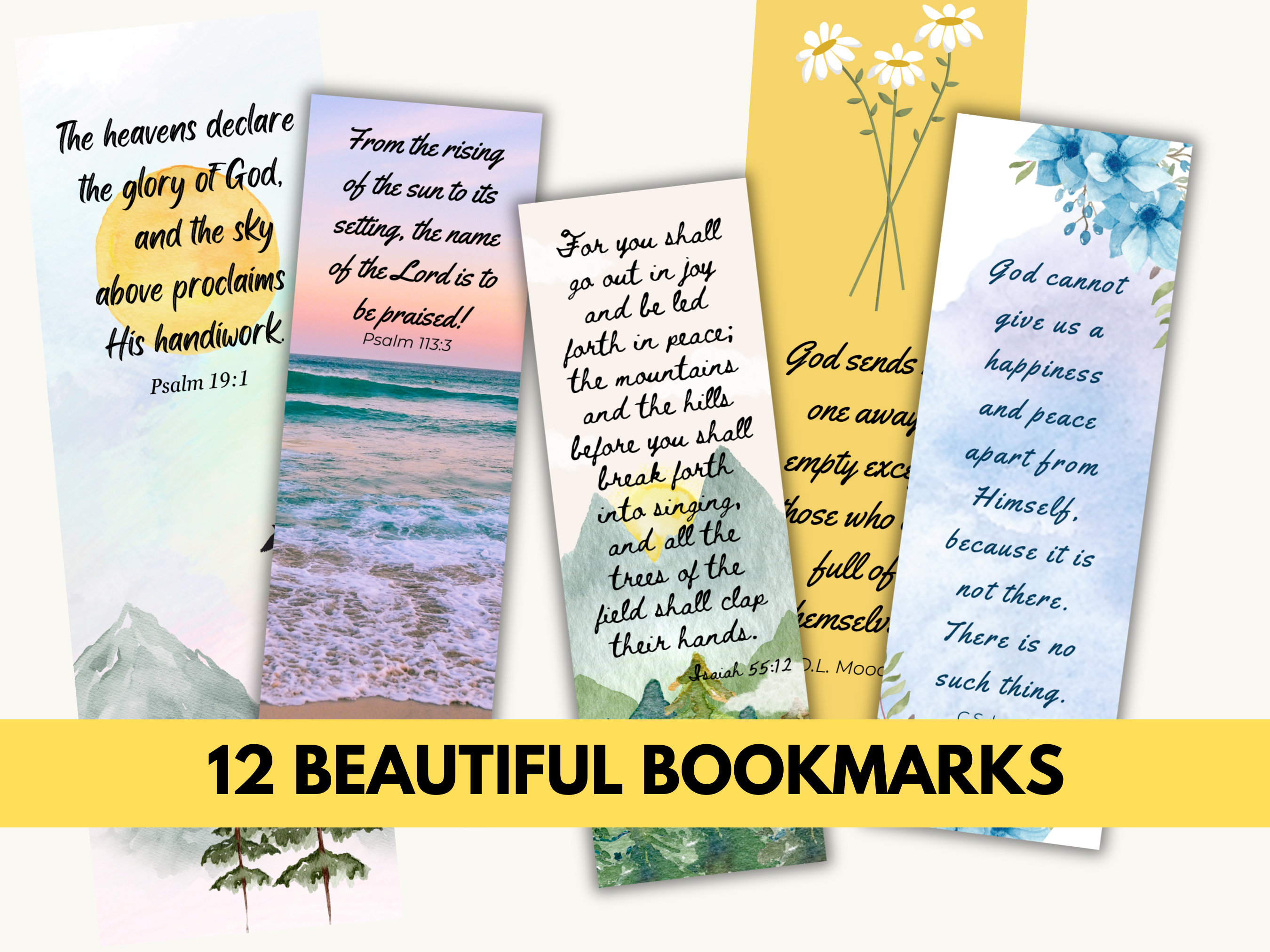 Beautiful & Useful Faith-based Bookmarks. Color-coded Bible Study ...