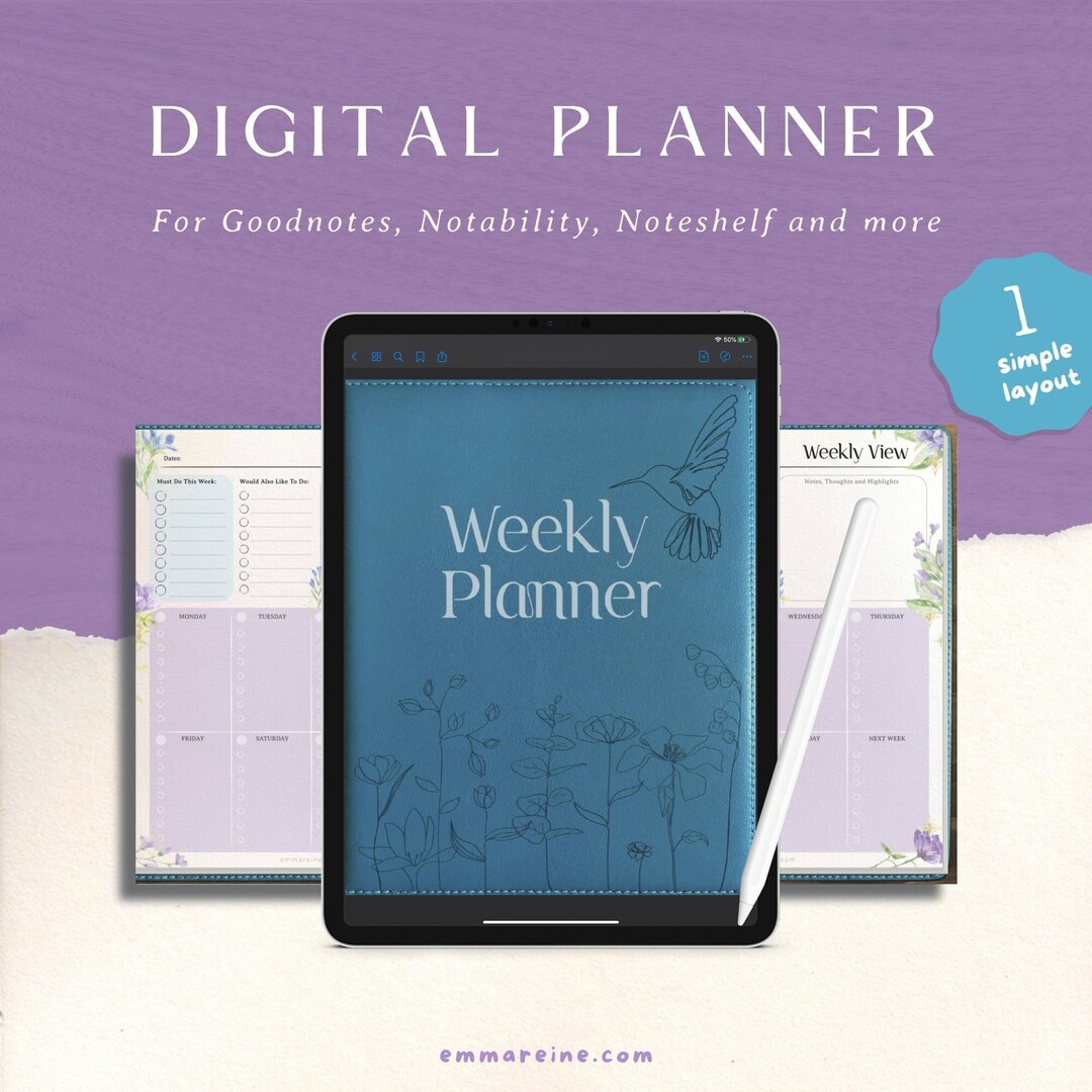 Digital Planner | Floral | Weekly Planner | iPad Planner | Goodnotes ...