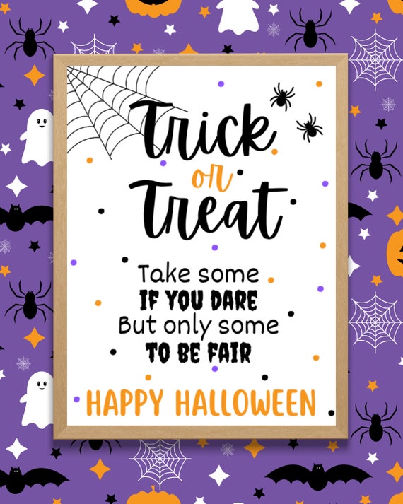 Trick or Treat Only Take Some Only Take One If You Dare - Etsy
