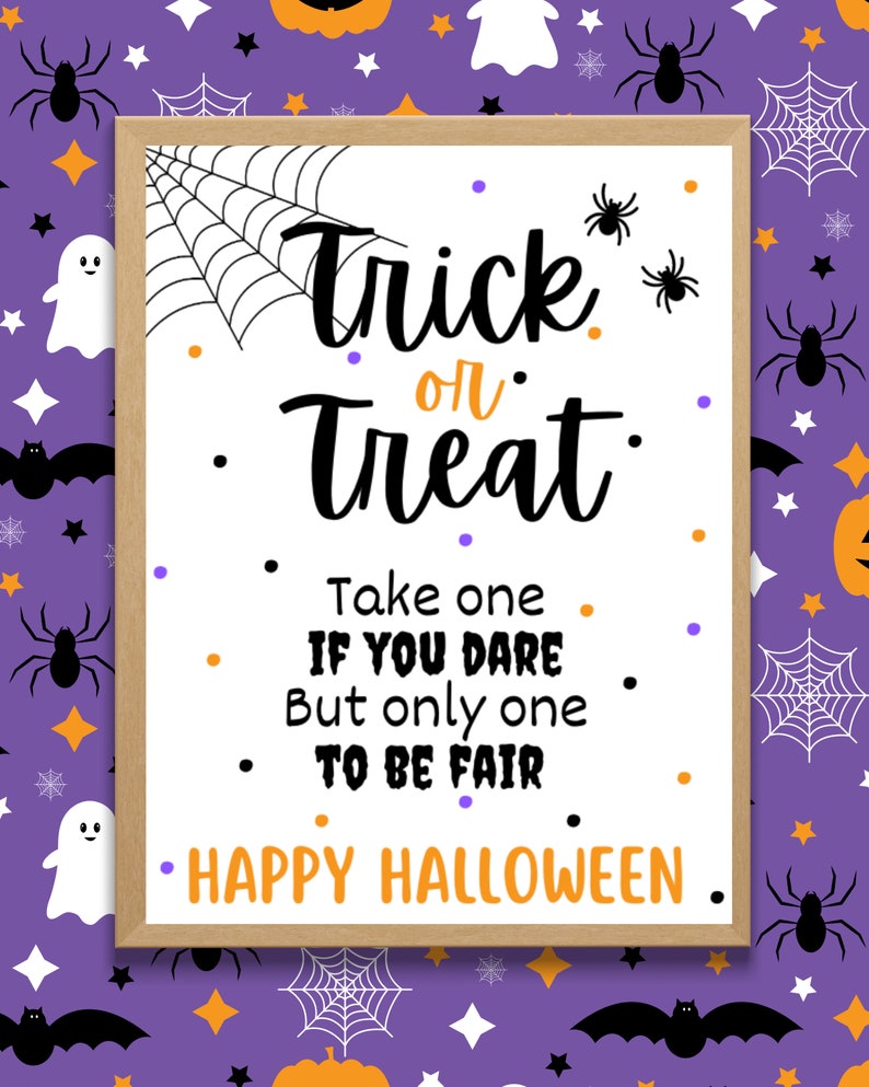 Trick or Treat Only Take Some Only Take One If You Dare - Etsy
