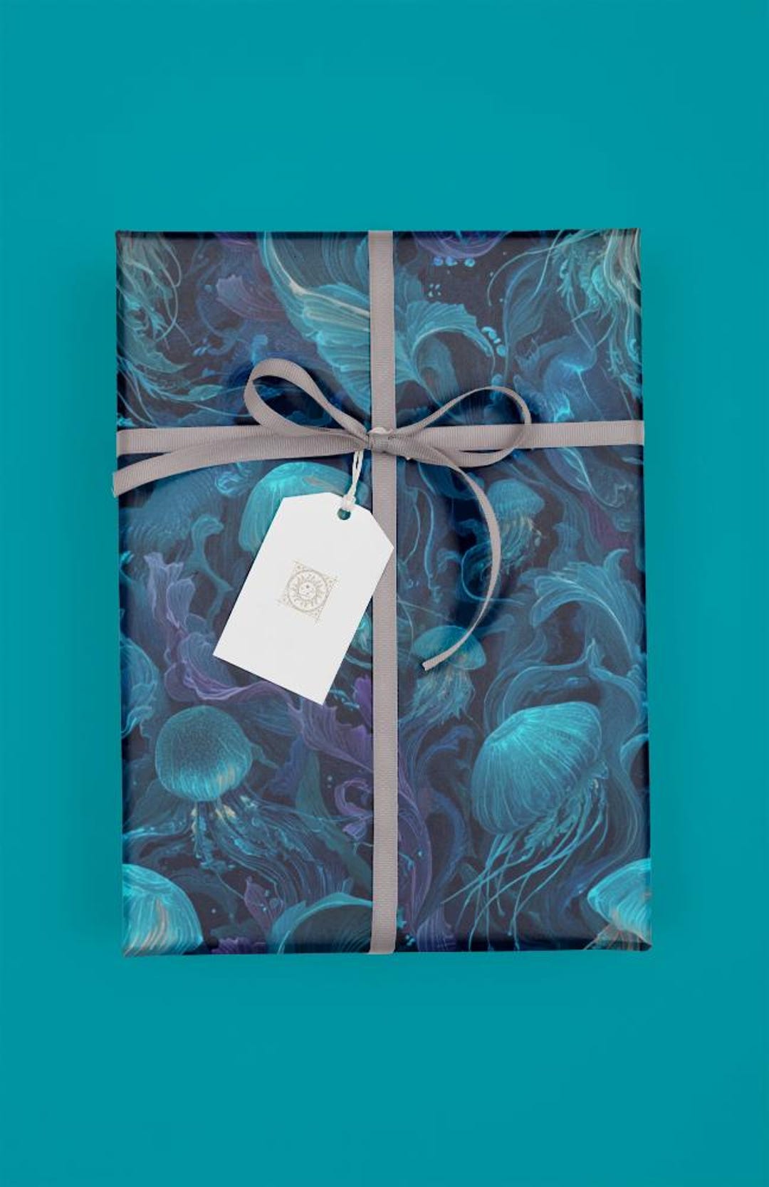 Scorpio Wrapping Paper: Teal Indigo Jellyfish, Astrology Gift Wrap - Etsy