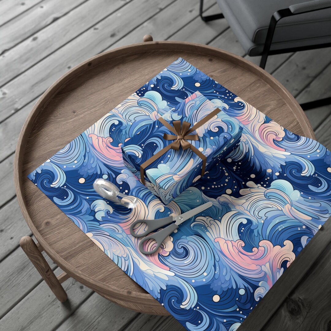 X Whimsical Waves Gift Wrap Wrapping Paper Gift Wrap Birthday Gift ...