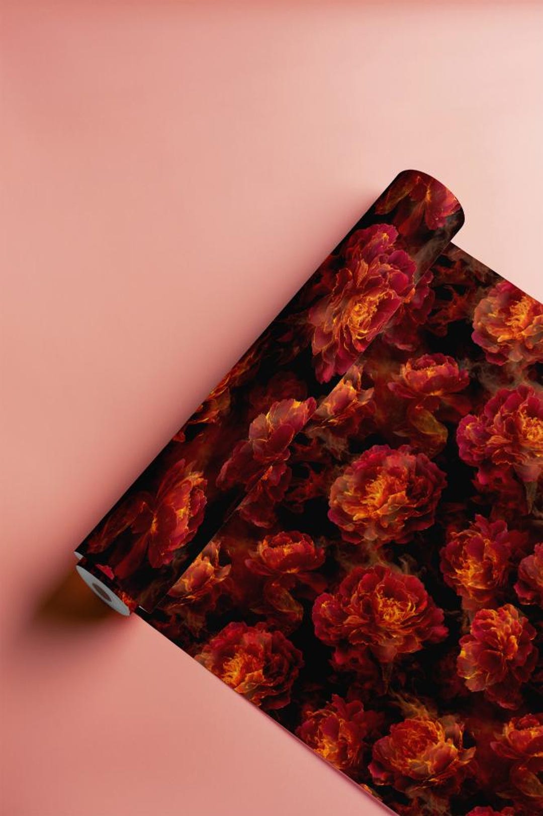 Scorpio Wrapping Paper: Fiery Peonies, Celestial Zodiac Gift Wrap - Etsy