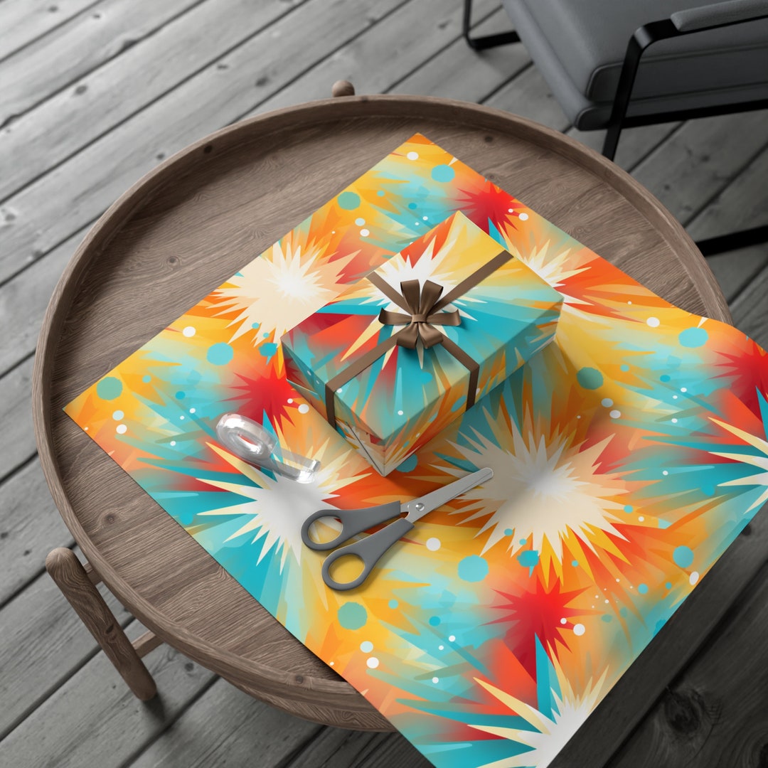 Sun-kissed Sunburst Wrapping Paper | Multi Colored Gift Wrap | All ...