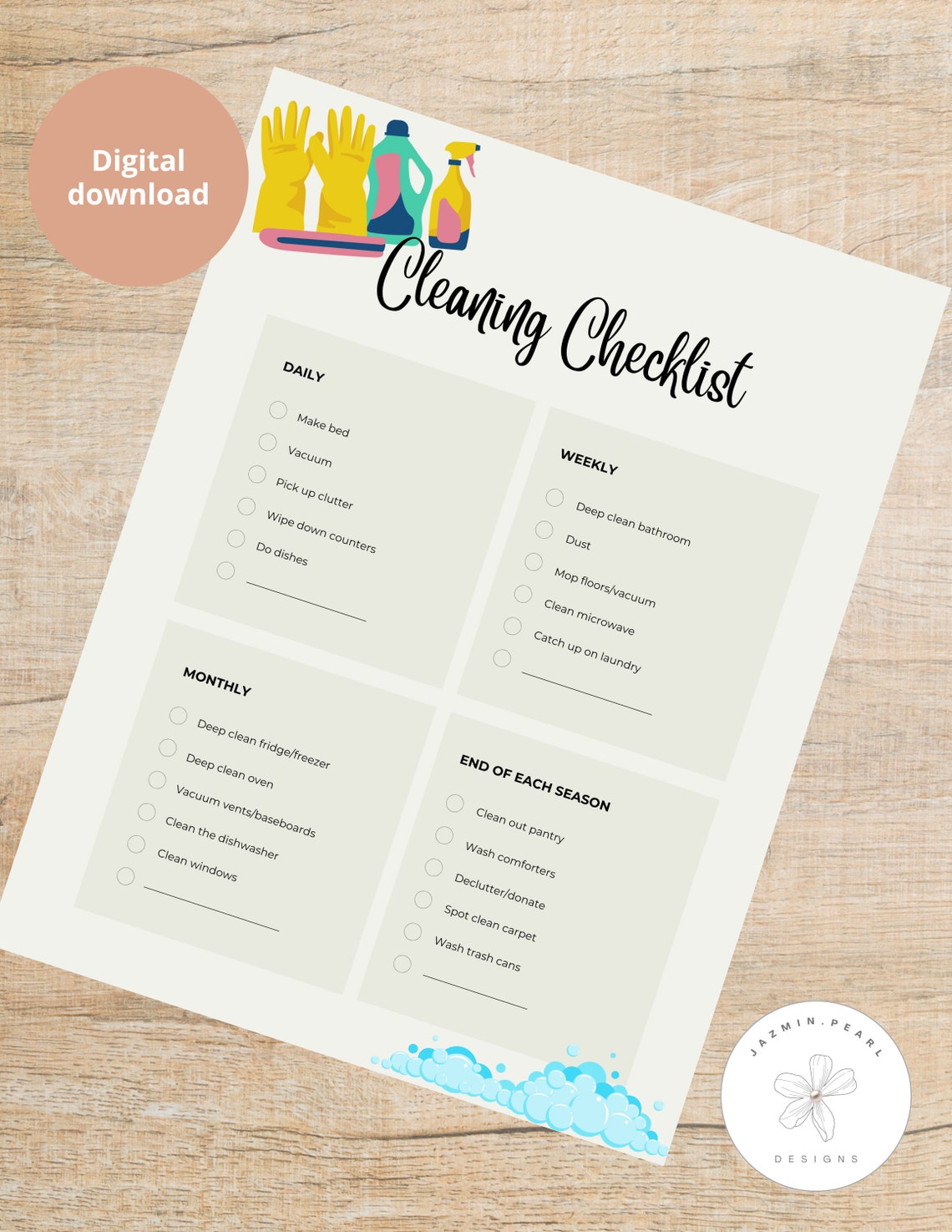Cleaning Checklist | Daily, Weekly, Monthly, Quarterly | Cleaning ...