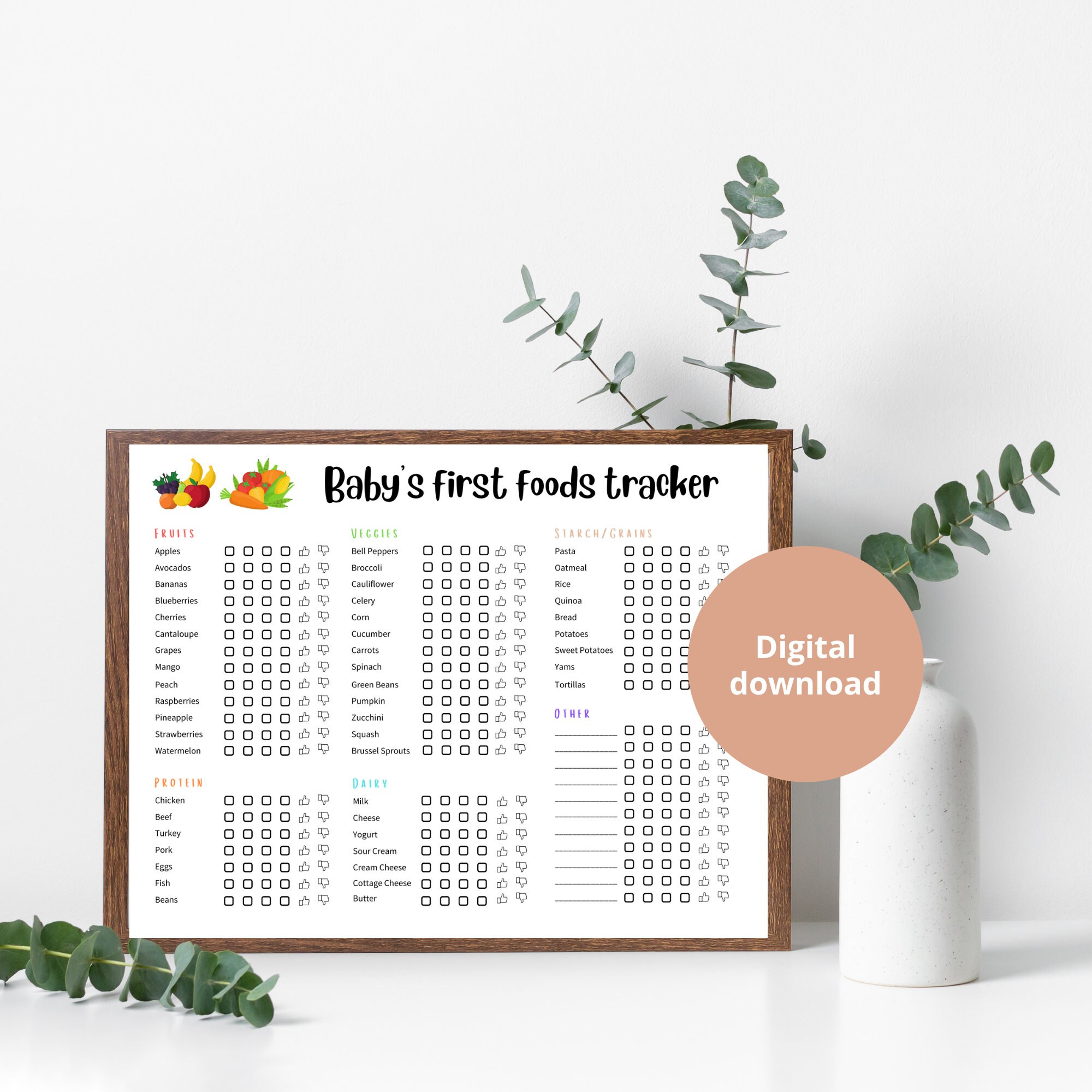 Baby's First Foods Tracker instant Download - Etsy