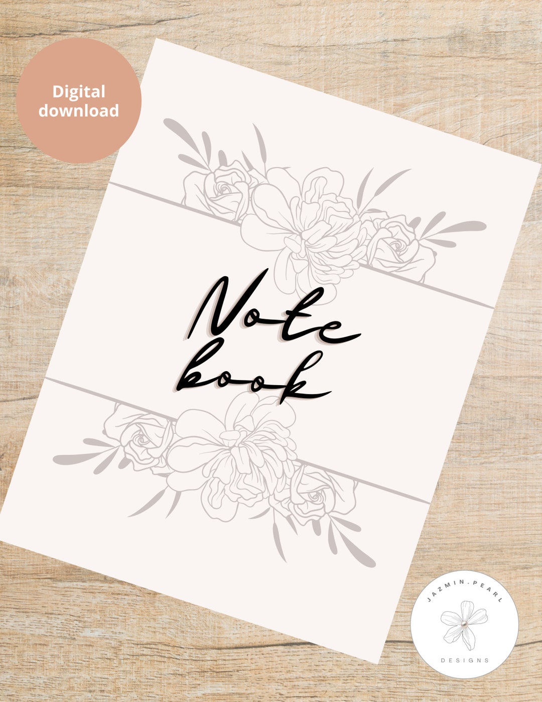 Digital Download Notebook Pages, Printable Pages, Printable Note Pages ...