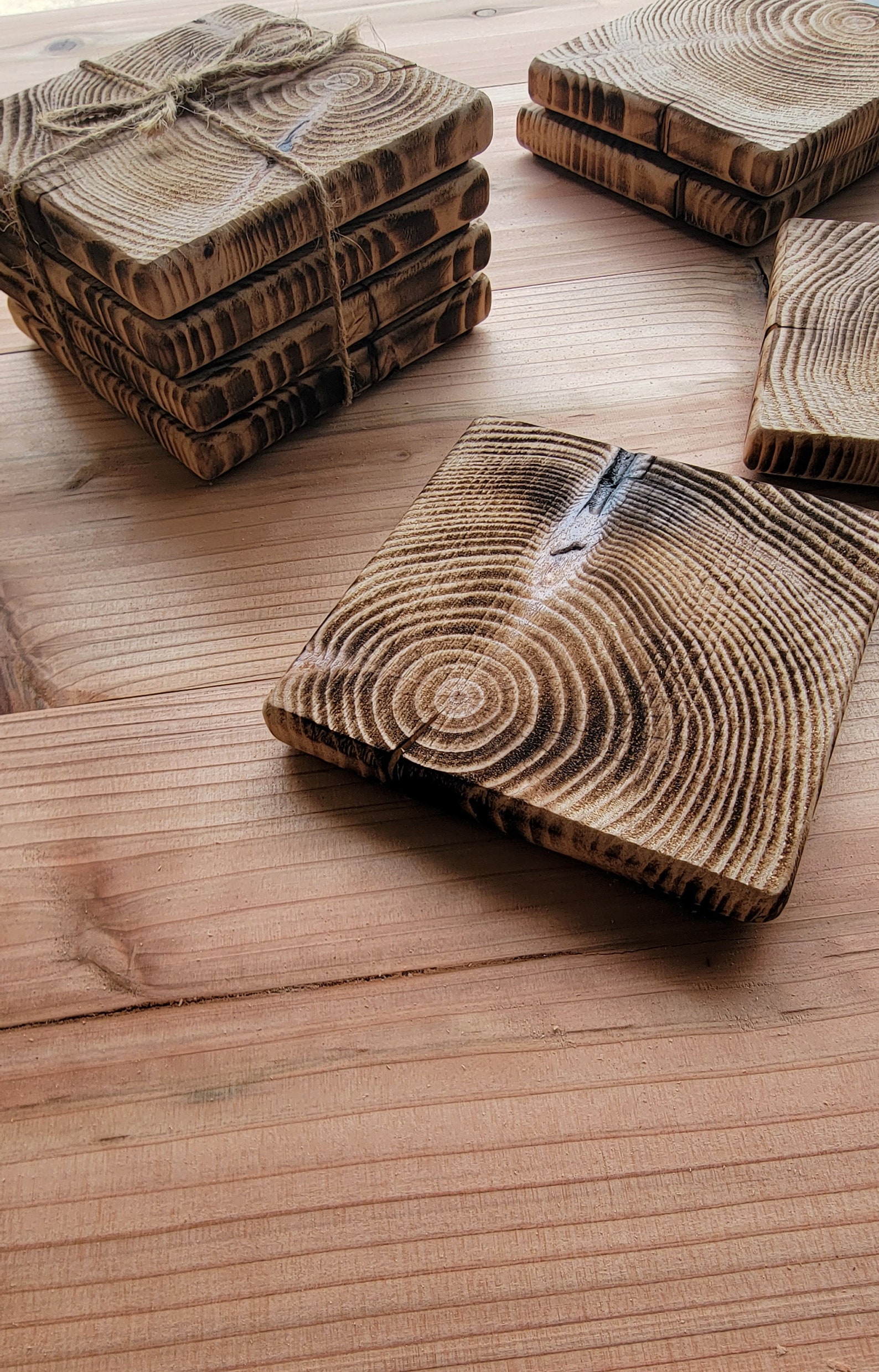 Yakisugi Pine Coasters (set of 6) - Etsy
