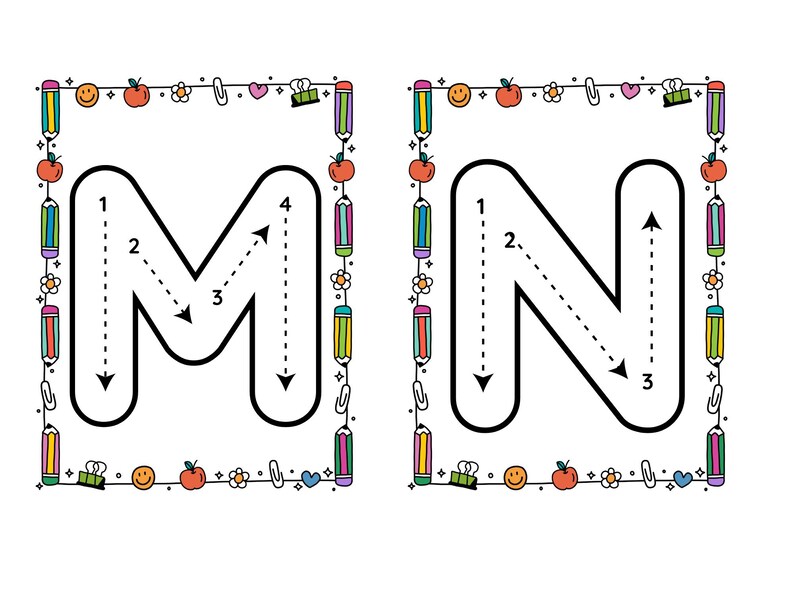 Uppercase/lowercase Letter Tracing - Etsy