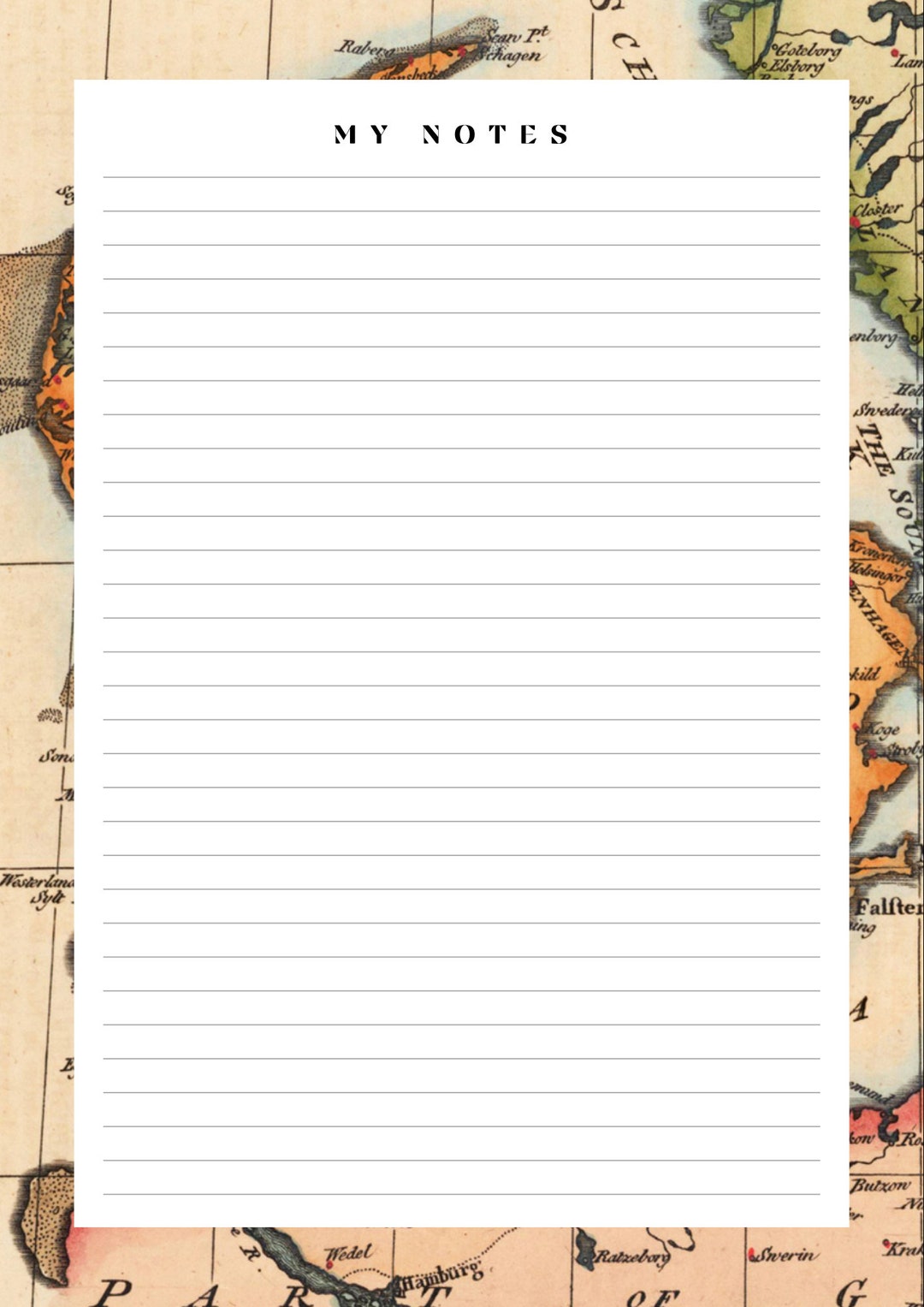 Old Maps Digital Paper Note / Anciennes Cartes Note Papier Numérique ...