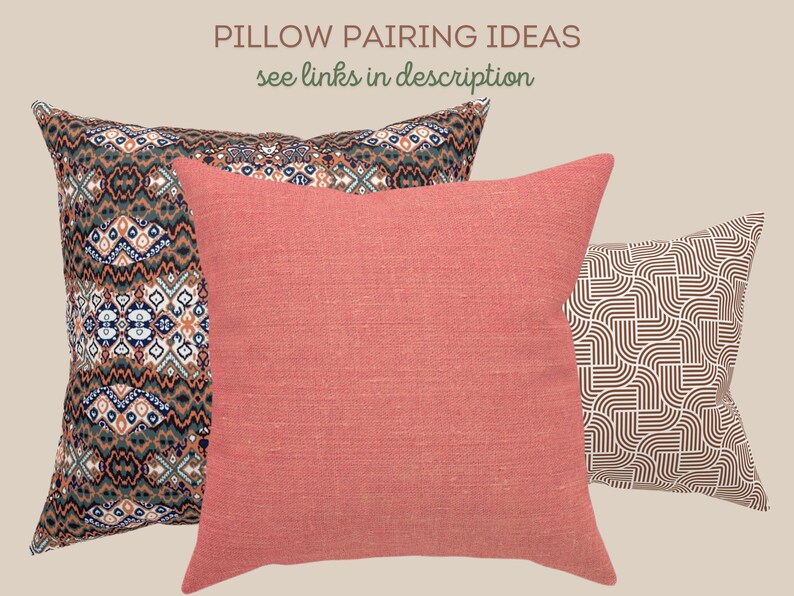 Pillow Coral/peach Solid Accent Pillow for a Grouping or Stand Alone ...
