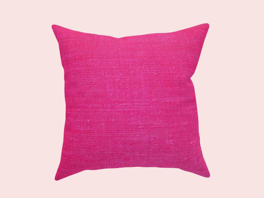 Cushion Hot Pink Solid Color Accent Pillow for Home Decor Fuchsia ...