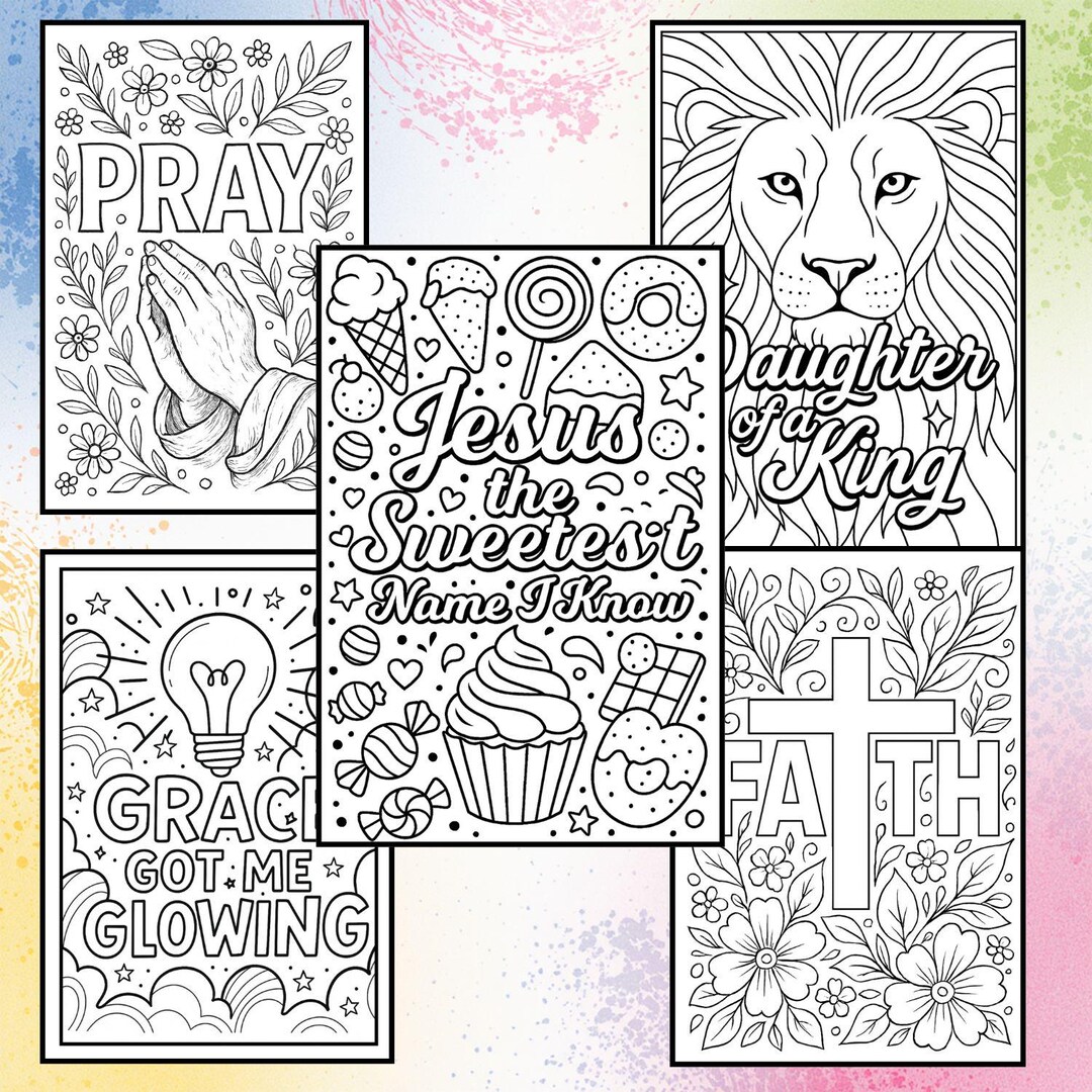 Faith & Flourish, Printable Christian Coloring Page Bundle, Devotional ...