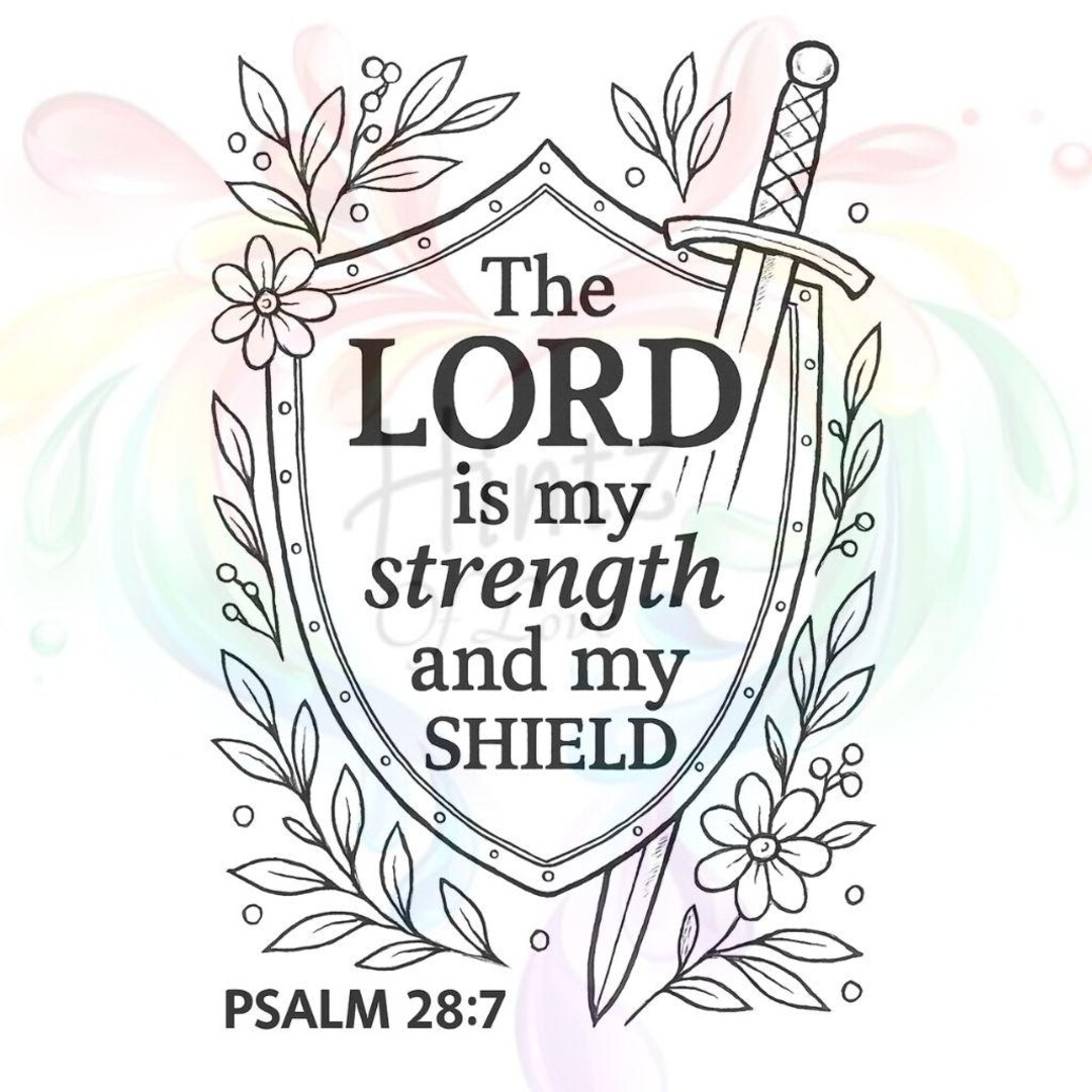 Psalm 28:7 Bible Scripture Printable Coloring Page Pdf - Etsy