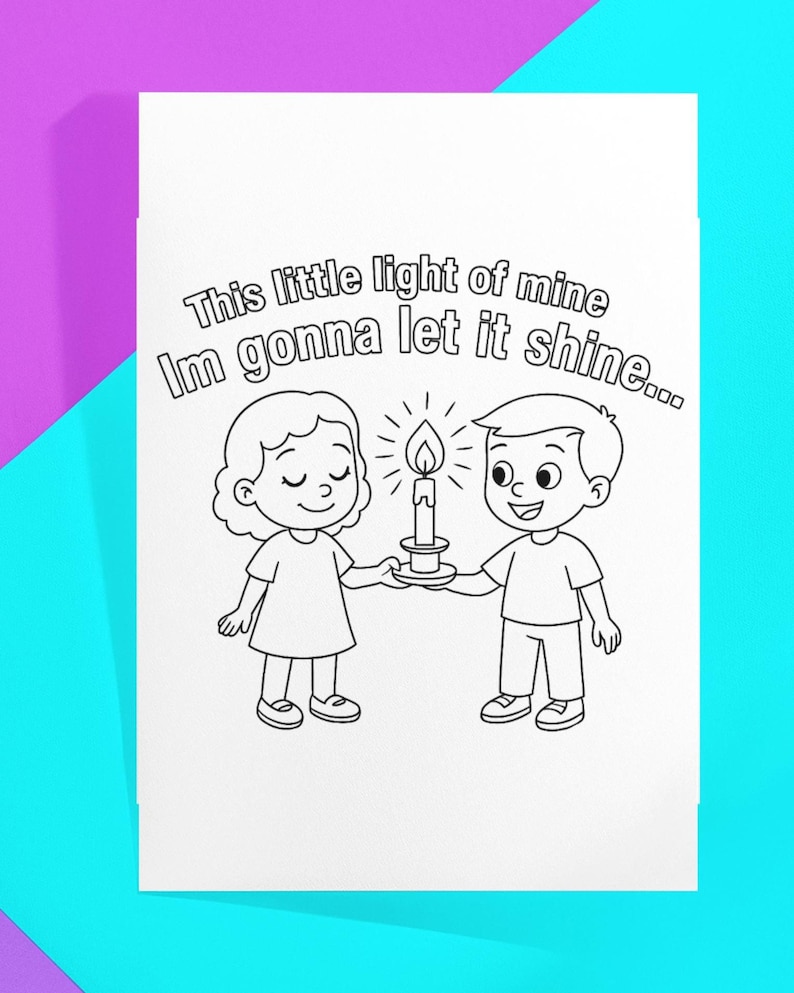 This Little Light of Mine - Printable or Digital Coloring Page (PDF ...