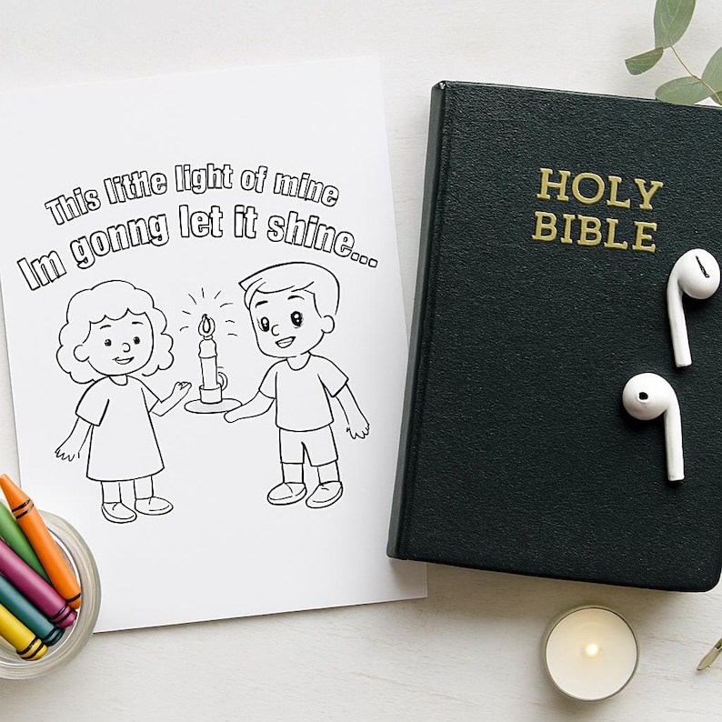 Christian Kids Printable Digital Coloring Page This Little Light of ...