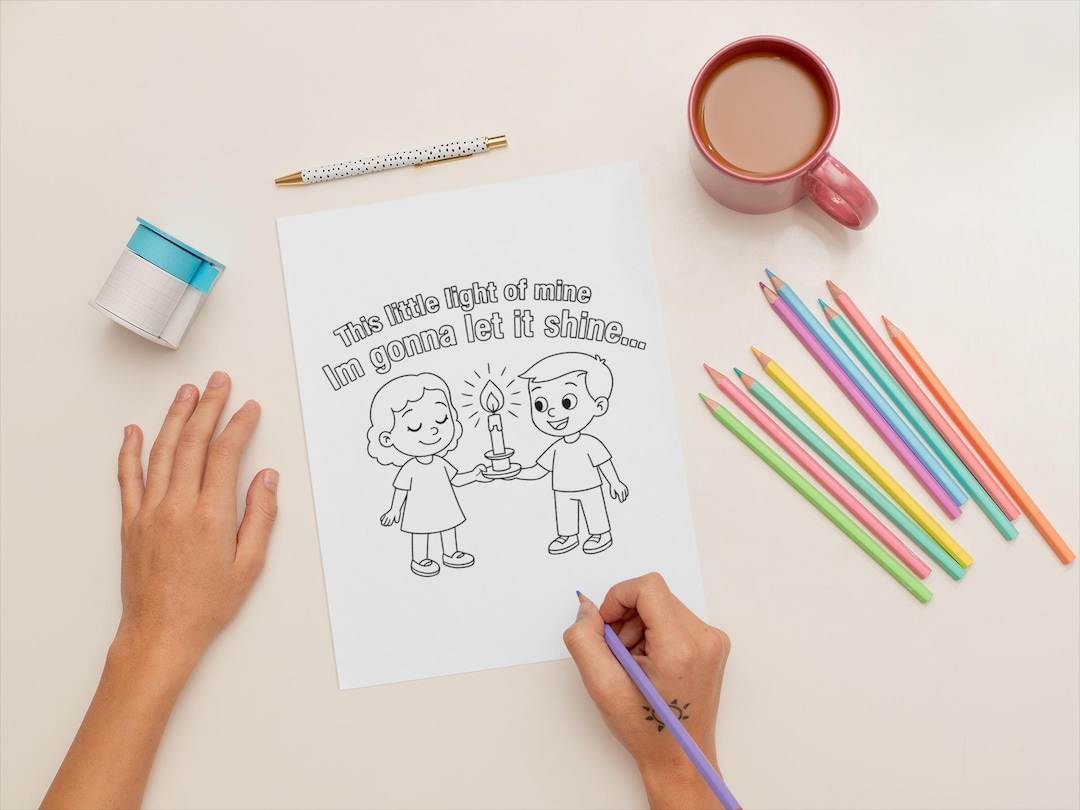 Christian Kids Printable Digital Coloring Page This Little Light of ...