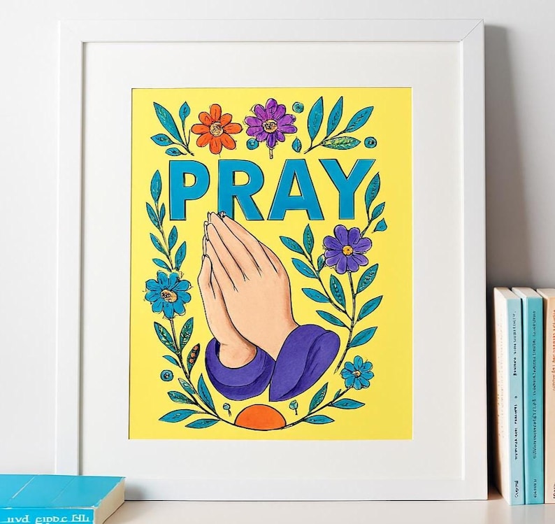 PRAY Printable Christian Coloring Page (PDF Download) - Etsy