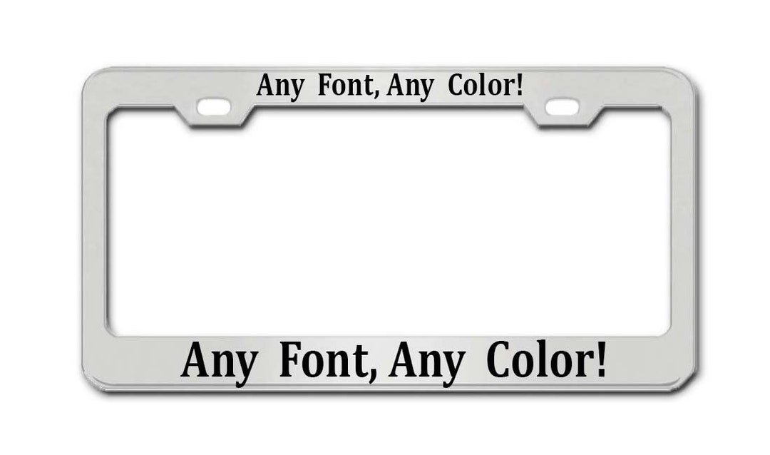 Custom Stainless Steel License Plate Frame: Your Text Here Personalized ...