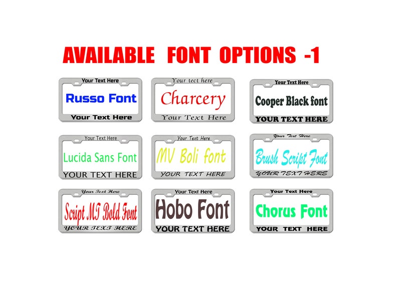 Any Company Logo or Text Custom Stainless Steel License Plate Frame ...