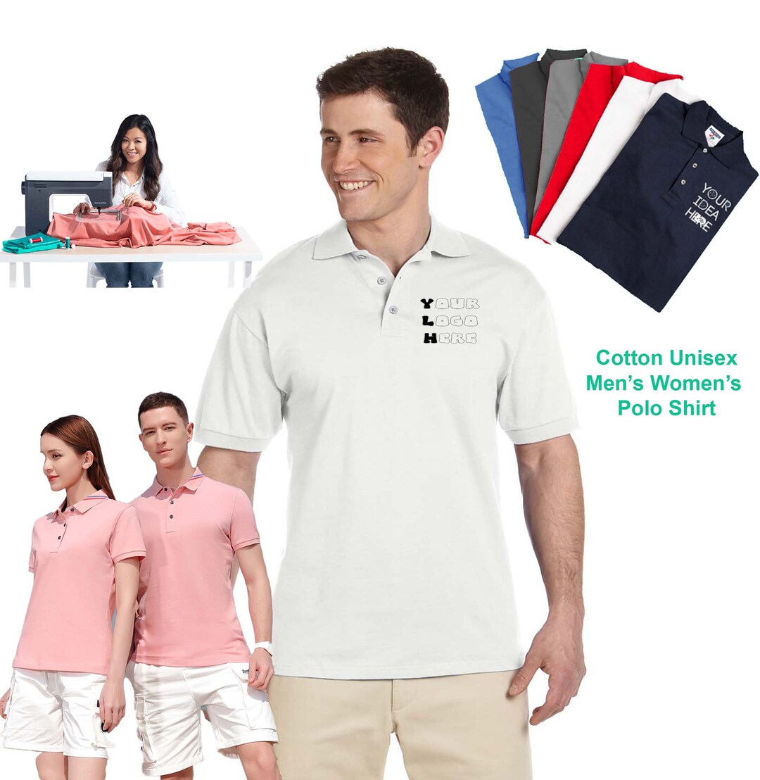 Men's Custom Logo Banded Short Sleeve Pima Cotton Polo Shirt - Etsy