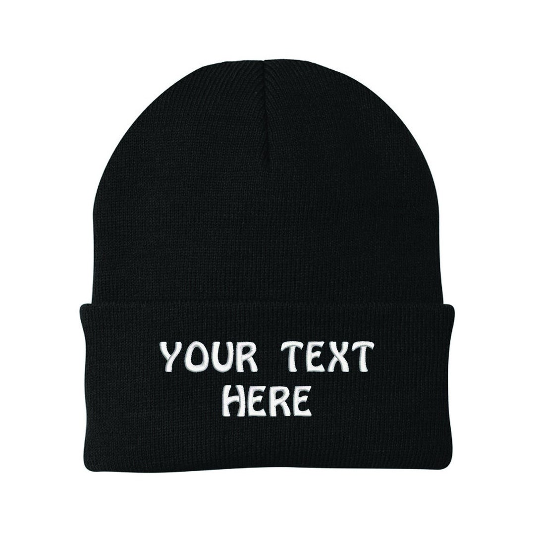 Embroidery Design Your Own Beanies Custom Logo Text Stitching - Etsy